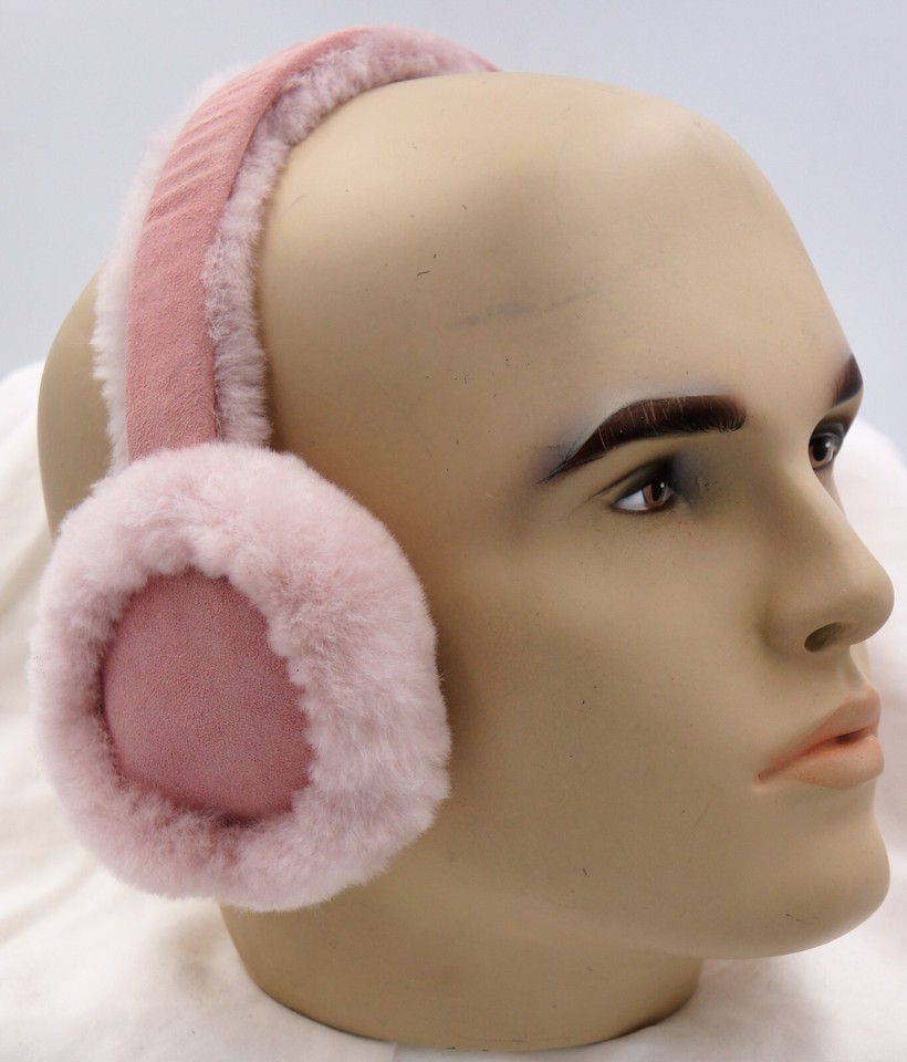4 COLOR REAL SHEEPSKIN SHEARLING LEATHER Fur Ear Muffs Warmers Earmuffs ...