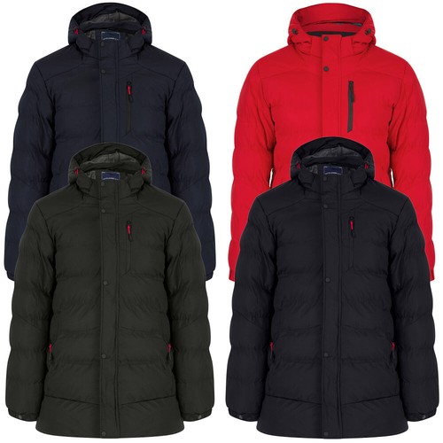 Tokyo Laundry Men's Jacket Quilted Hooded Puffer Coat Winter Warm ...