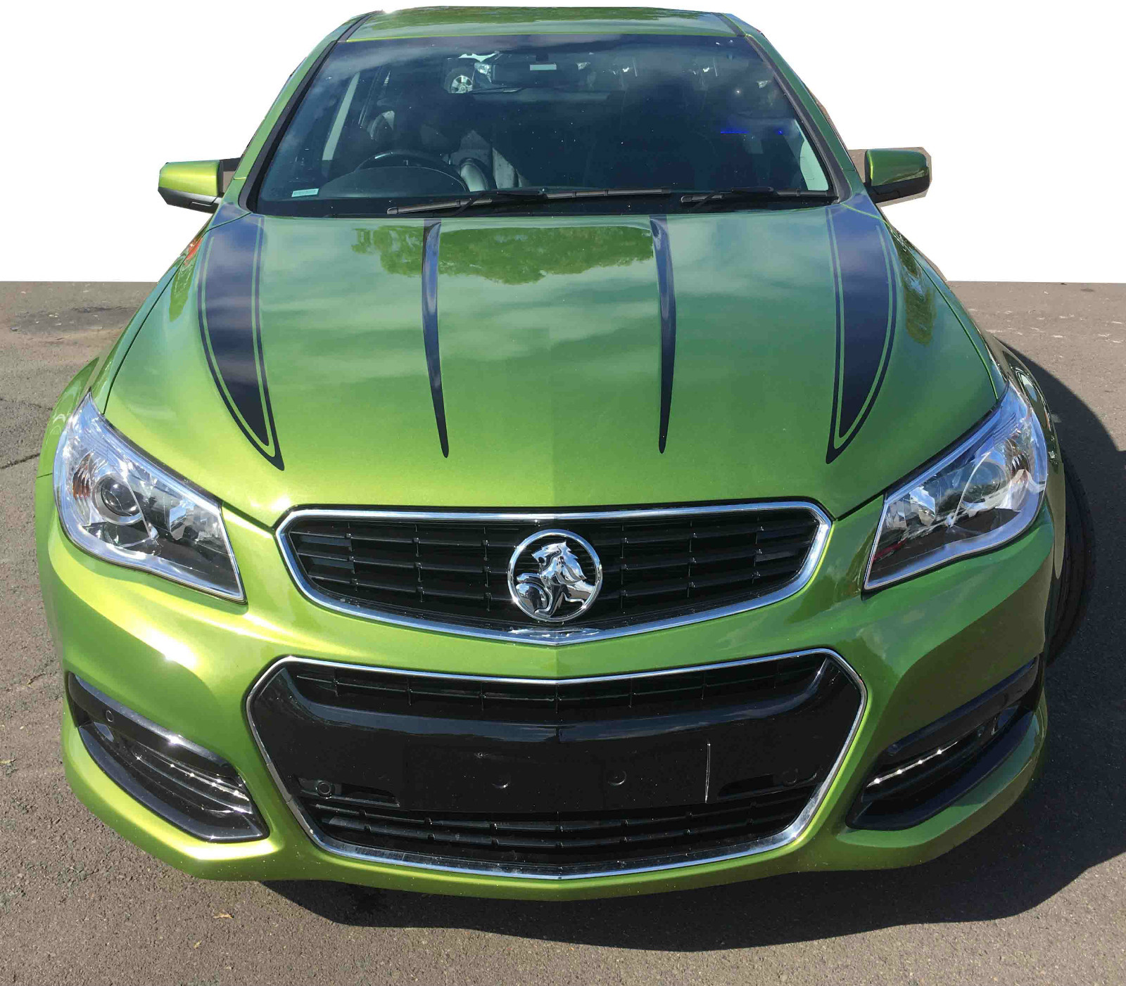 VF HOLDEN COMMODORE SEDAN ESM HOCKEY STRIPE + MUSCLE BONNET Avery Wrap ...