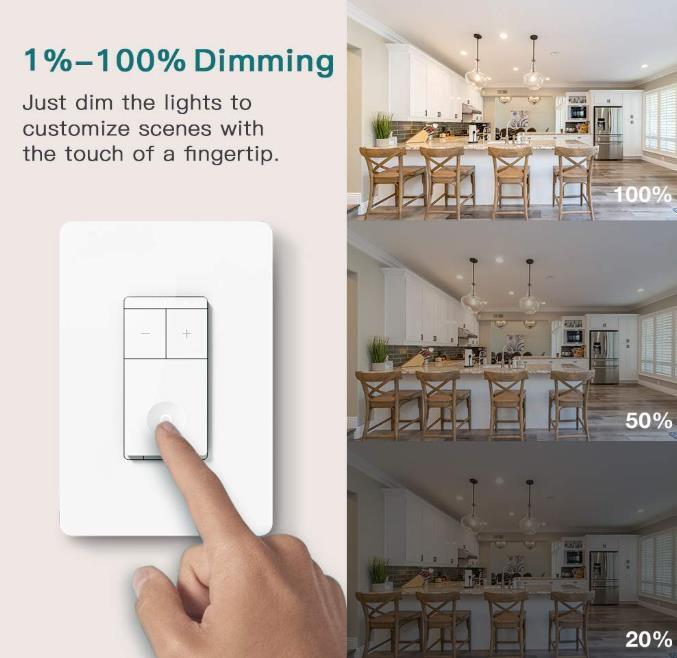 Smart Switch 3-Way Smart Dimmer Switch 2 Pack, Treatlife | eBay