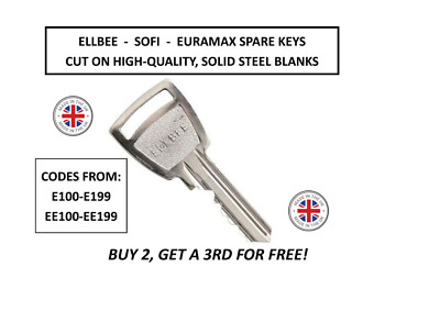 Euramax Ellbee Sofi Caravan Door Keys EE100 - EE199 / E100 - E199 FULL ...