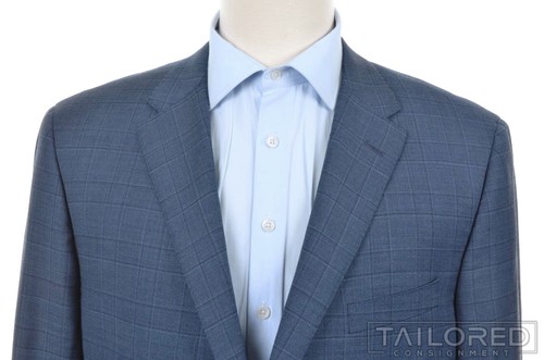 HICKEY FREEMAN Current Blue Check 150 Wool Mens Blazer Sport Coat ...