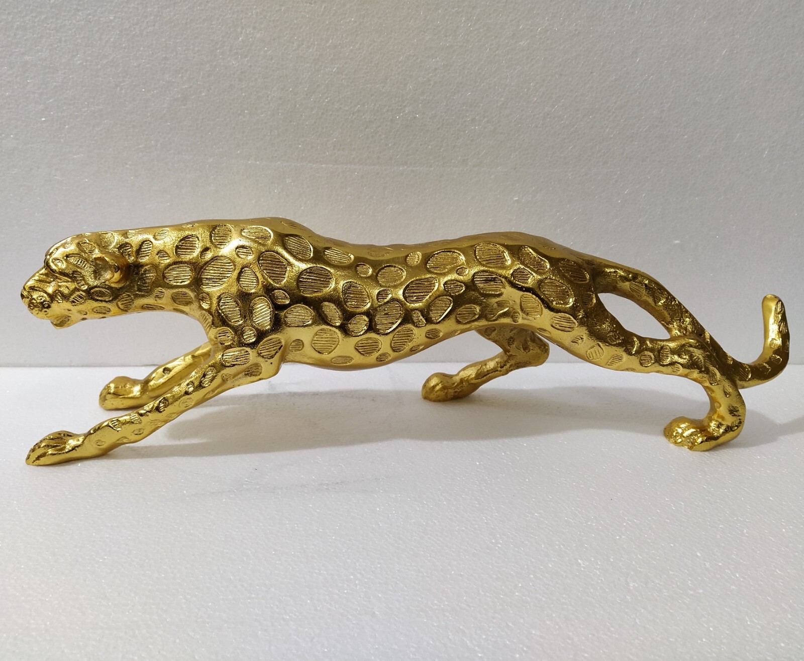 Decorative Leopard Large Gold Metal Statue Jaguar Panther Figurine Lion ...
