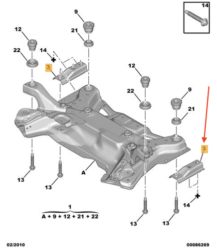 PEUGEOT 508 Front Cradle Yoke 350851 New Genuine | eBay UK