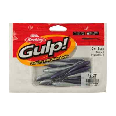 Berkley Gulp! Minnow - 3" - 12 CT - You Pick Color - Soft Bait Shiner ...