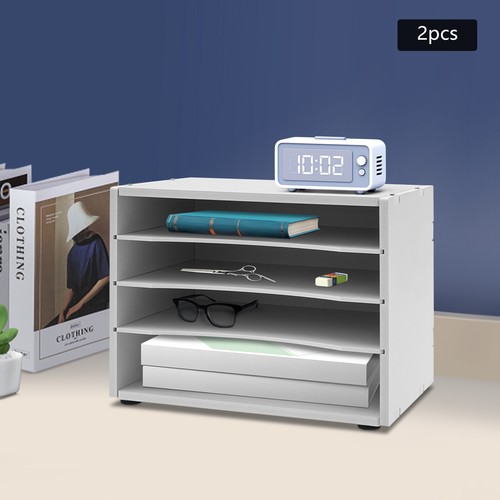 2* Desktop Organizers,13.39*9.06*9.96" File Organizer,4 Compartments ...