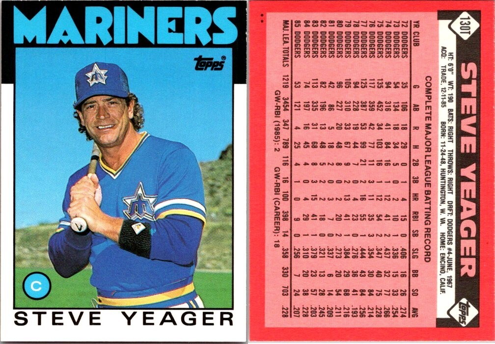 1986 Topps Traded Baseball #130T Steve Yeager | eBay