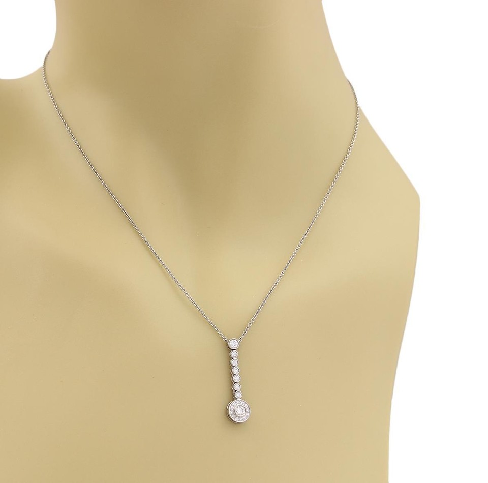 Tiffany & Co. CIRCLET Diamond Platinum Long Pendant & Chain Necklace | eBay