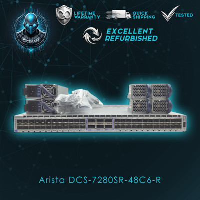 Arista DCS-7280SR-48C6-R 48x 10GbE SFP+ 6x 100GbE QSFP Switch-Lifetime ...