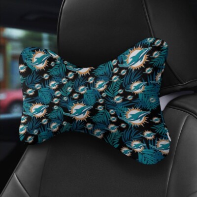 2PCS Miami Dolphins Car Pillow Neck Pillow Soft Travel Pillow,fans Gift ...
