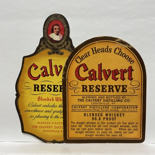 Lot 2 Calvert Distilling Co. Reserve Blended Whiskey Label Louisville ...