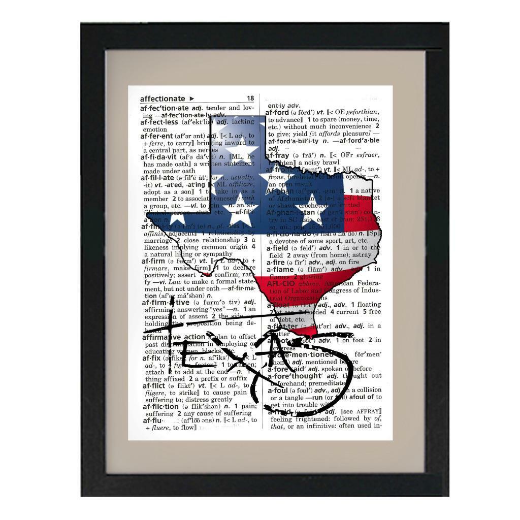 Texas State Outline With Flag