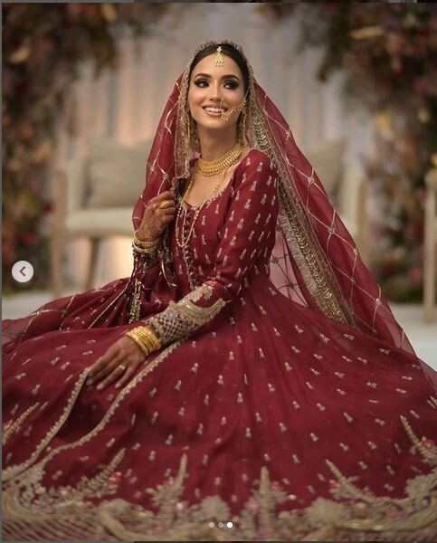 Anarkali Wedding Gown Indian pakistani Bollywood Bridal dress mohsin ...