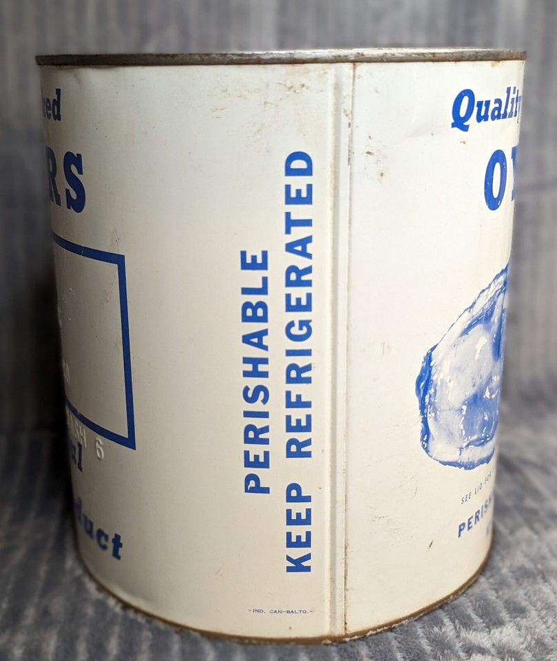 Pacific Oysters 1 Gal Tin Can Coast Oyster Co South Bend Washington ...