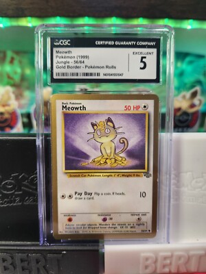 Pokemon Jungle Meowth 1999 CGC 6.5 GOLD BORDER WOTC FRUIT ROLL Cgc 5 | eBay
