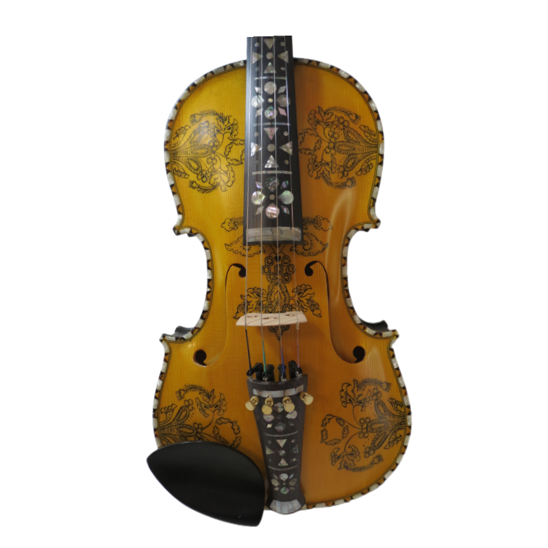 Hand made Norwegian fiddle black 4 strings Hardanger fiddle violin 4/4 ...