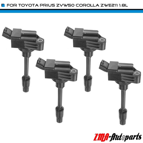 4x Ignition Coils for Toyota Corolla ZWE211 Prius ZVW50 1.8L 2ZR-FXE ...