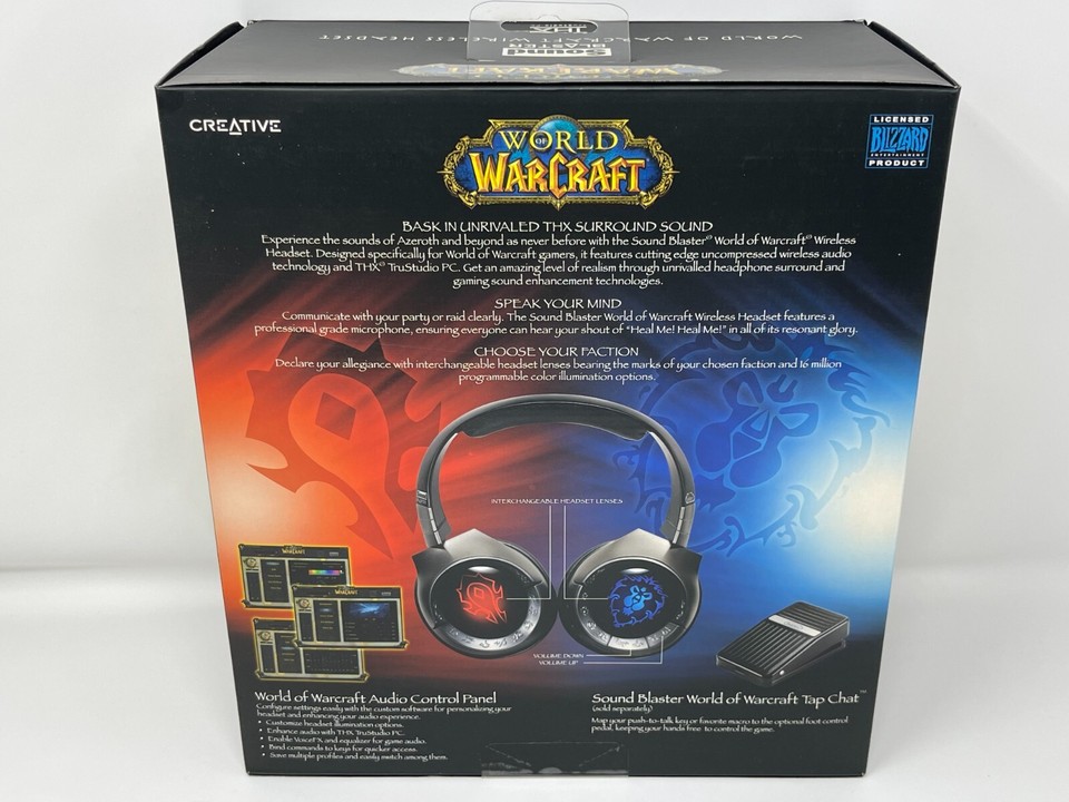 Creative Sound Blaster World of Warcraft WOW Wireless Headsets Gaming ...