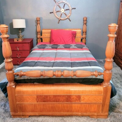 Stunning Antique Full Size Waterfall Bedroom Set Art Deco Circa 20's~30 ...