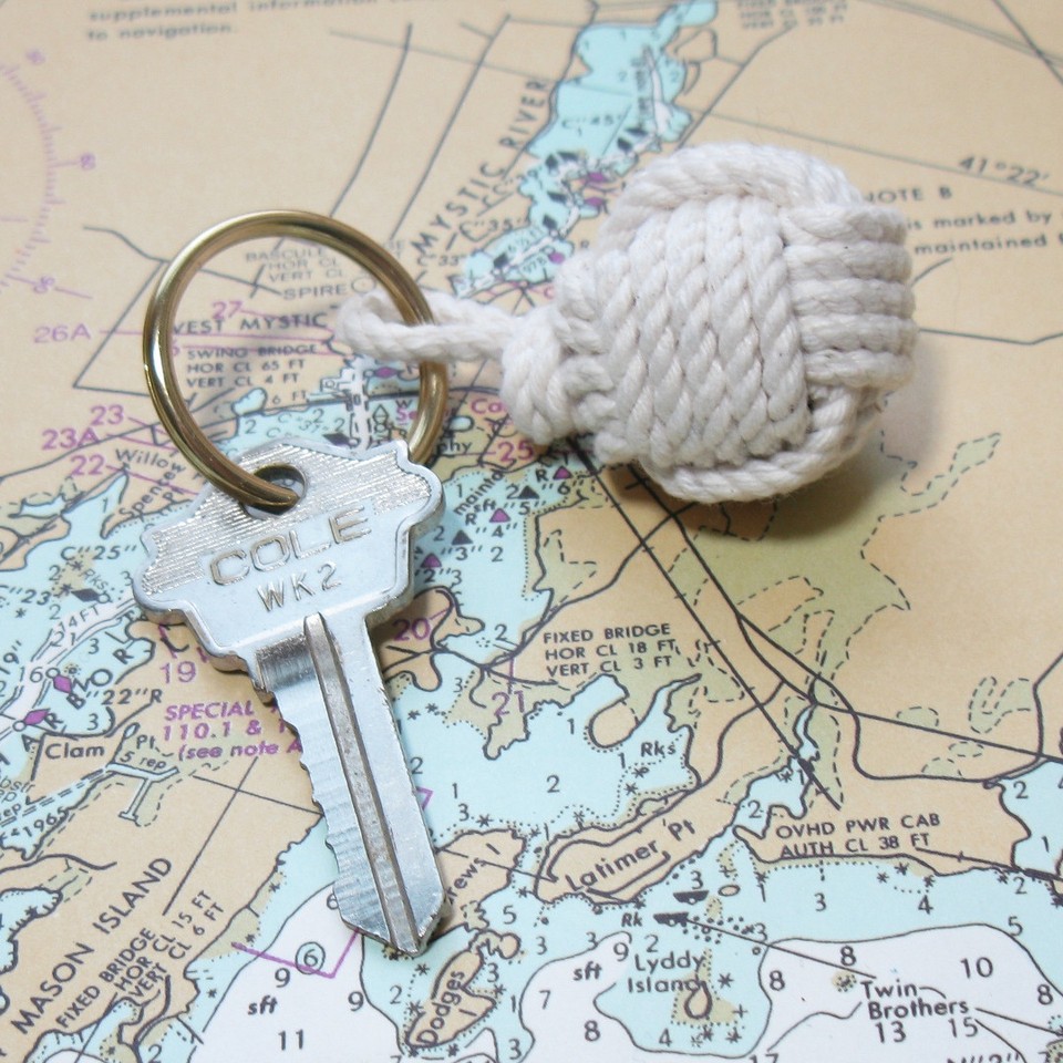 Mystic Knotwork: White Nautical Monkey Fist Key Chain | eBay