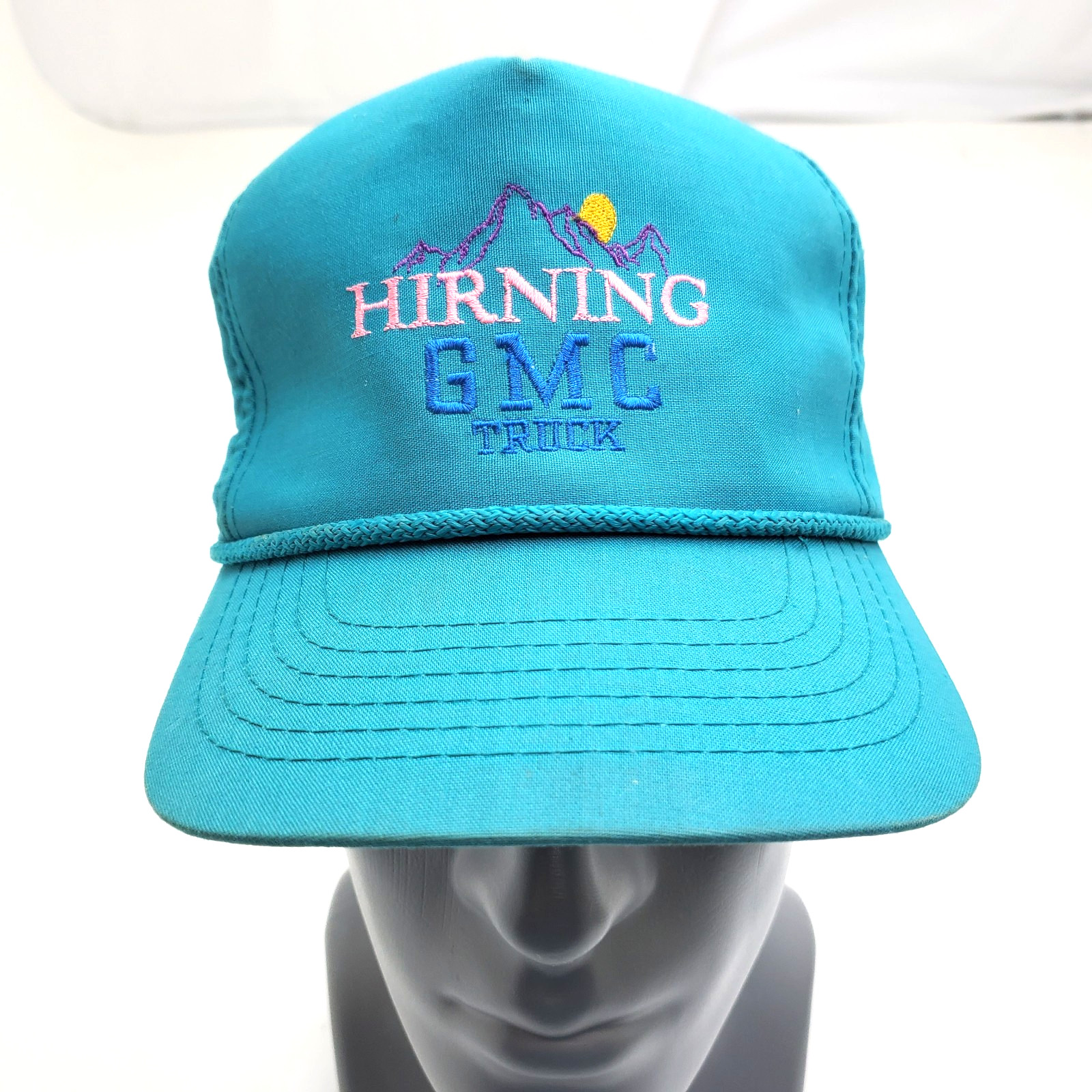 Vintage Hirning GMC Truck Teal Blue Snapback Trucker … - Gem