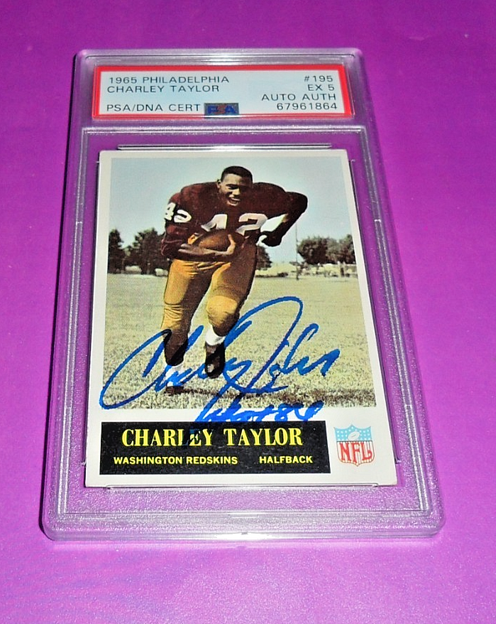 1965 Philadelphia Charley Taylor RC PSA/DNA Signed Rookie Autographed 🏈 ...