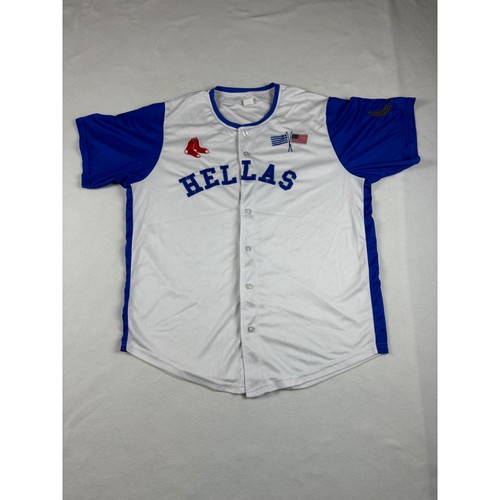 Boston Red Sox Hellas Greek Heritage Baseball Jersey Mens Large White ...