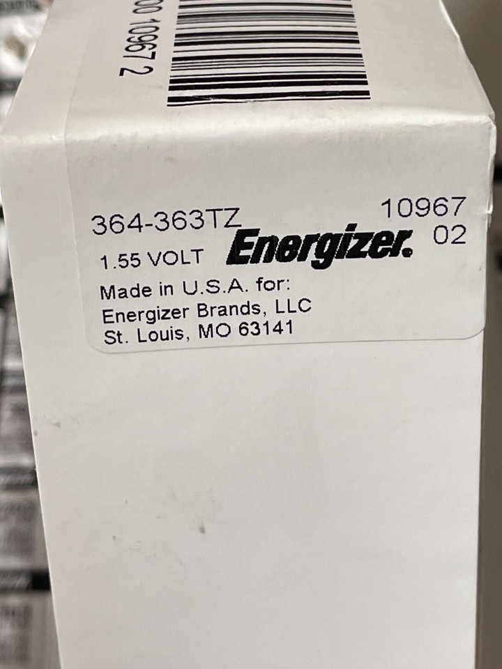 Box of 100 Fresh Energizer Watch Silver Oxide Batteries 364/363 SR621SW ...