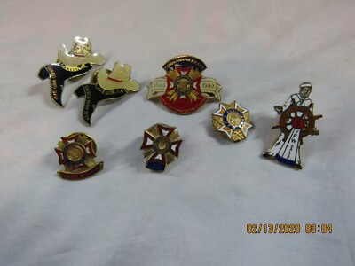 7 VFW Hat Lapel Pins, 6 Different: Anniversary Longevity | eBay