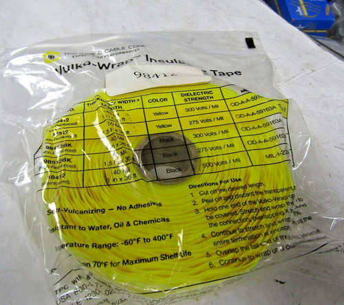 Vulko-wrap Insulating Tape 98412 40 Mils X 1 In. X 36 Ft. TPC Wire ...