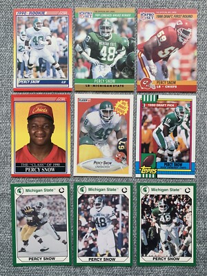 Rare Percy Snow Chiefs Michigan State 13-Card Rookie Lot 1990 | eBay