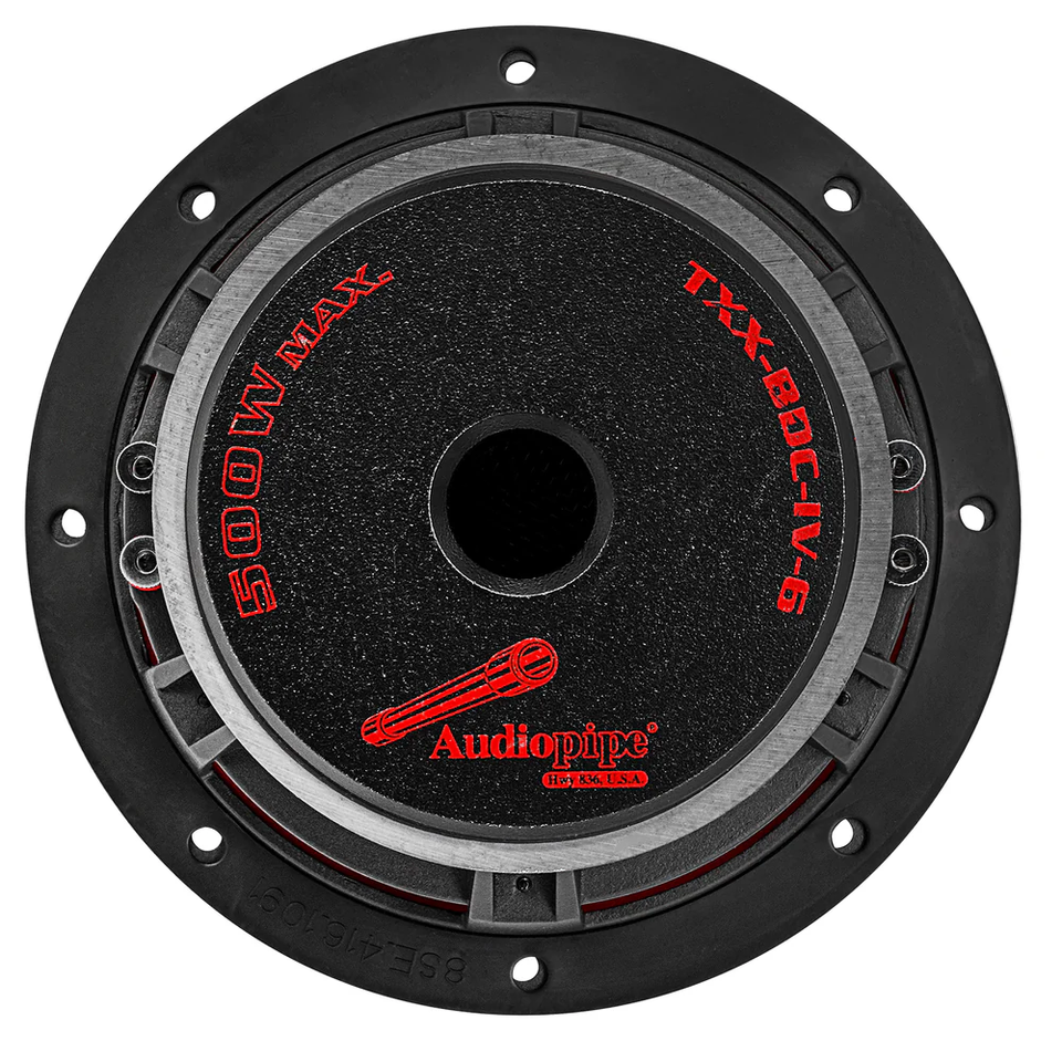 Audiopipe 6.5" Quad Stacked Magnet 250W RMS Dual 4 Ohm Voice Coils Car ...