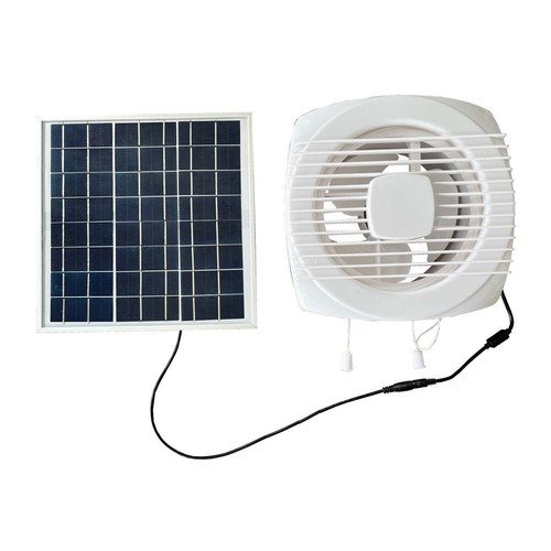 6W Plastic Solar Wall Fan Extract Ventilator 250CFM Duct Diameter 176mm ...
