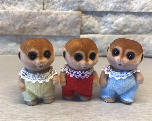 Sylvanian Families Spotter Meerkat Family Babies Triplets Rare Calico ...