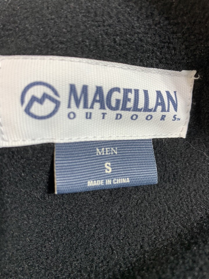 Magellan Outdoors Mens L Hooded Black Fleece Lined Jacket Zip Hook ...