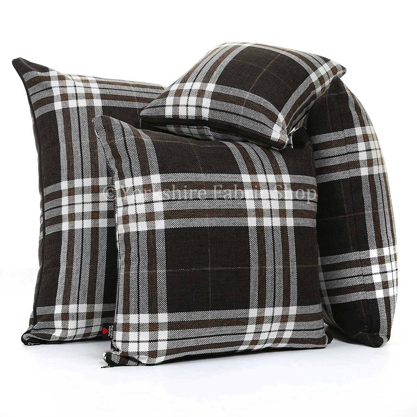 Designer Tartan Checked Pattern Fabric Cushion Filled Cushions British ...