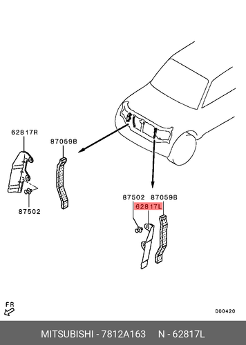 Genuine OE Moulding Assembly Plastic 7812A163 For Mitsubishi 7812-A163 ...
