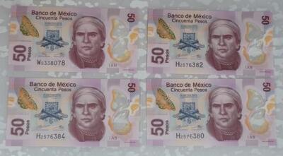 50 Pesos 2017 Mexico 4 Polymer Banknote lot Unc Pic 123 | eBay