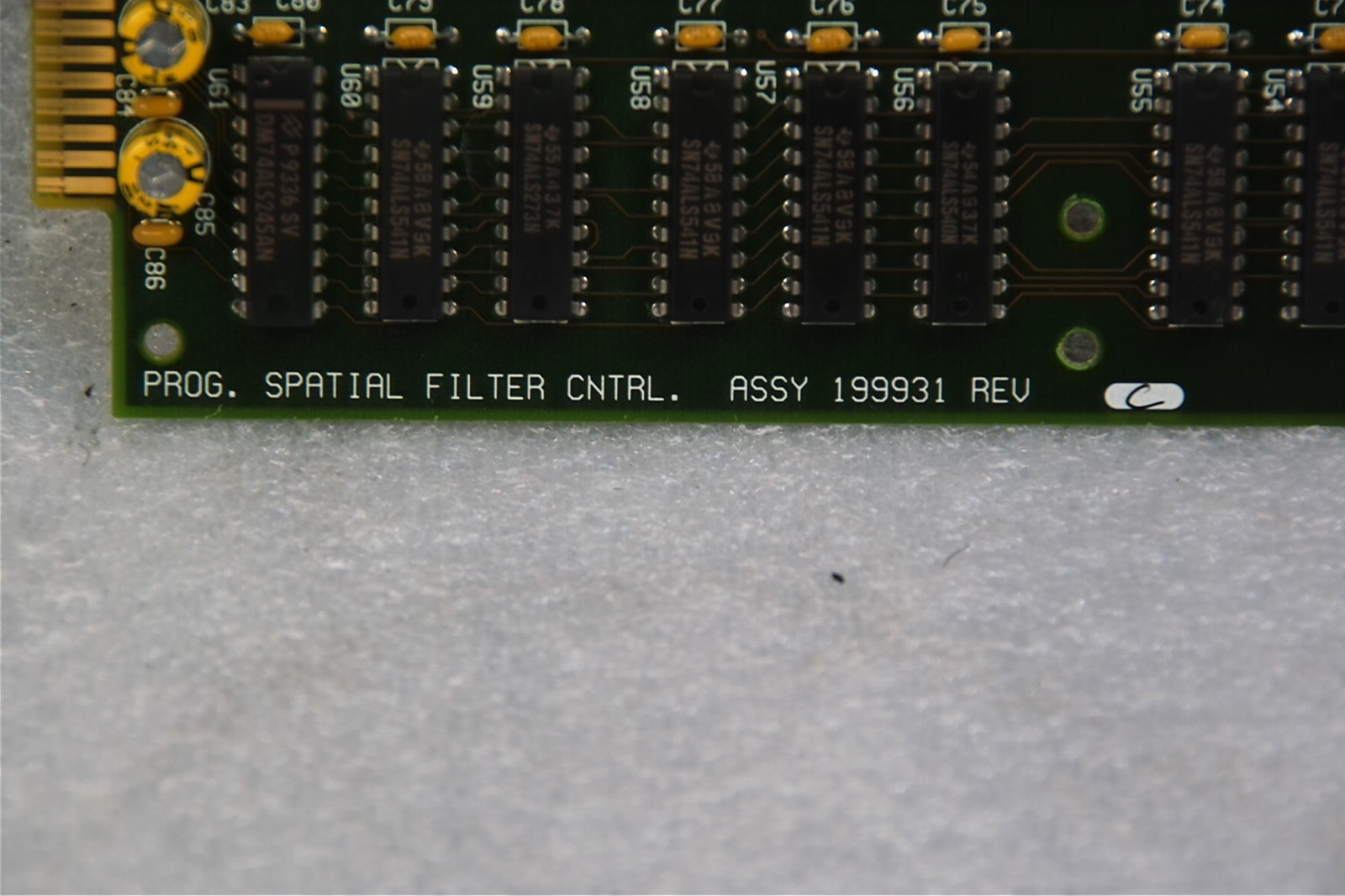 KLA-Tencor instruments Prog. Spatial filter Cntrl assy 199931 rev. C ...