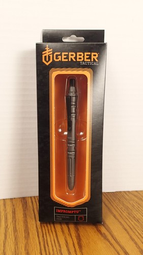NEW Gerber Impromptu Tactical Pen - Grey / Black - 31-003227N Stainless ...