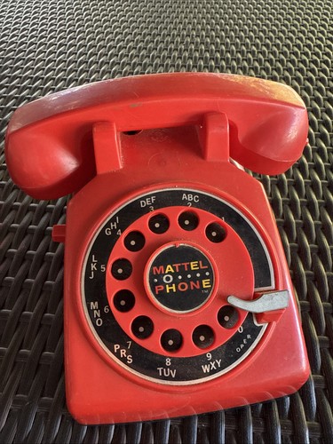 Vintage Mattel-O-Phone Red Toy Rotary Phone Telephone Plastic MCM~1965 ...