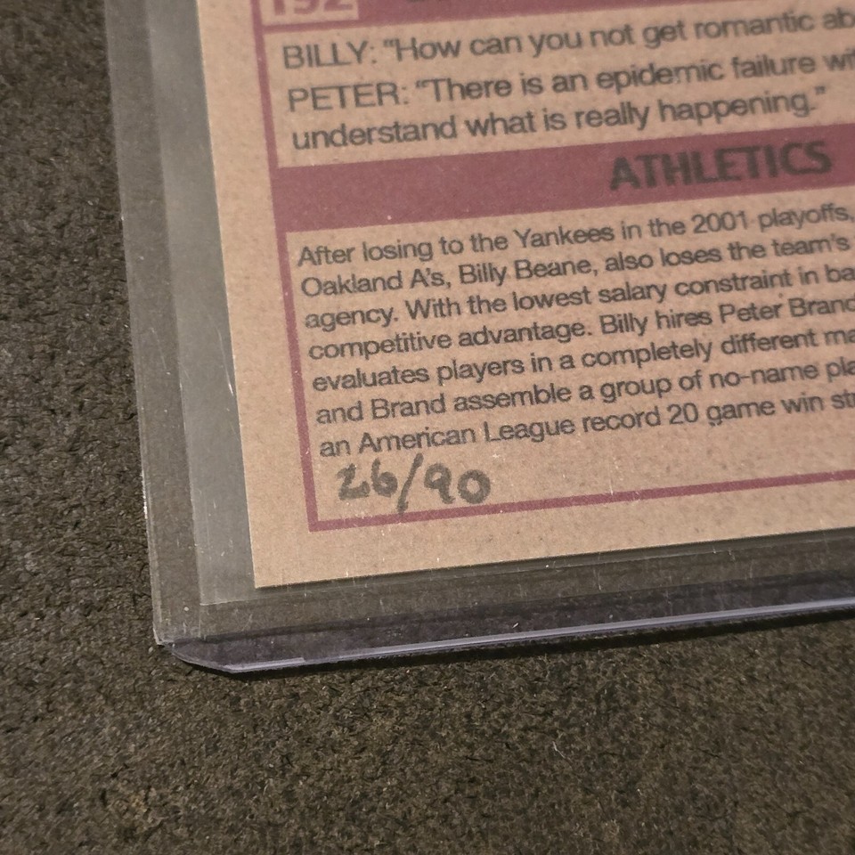 Moneyball Billy Beane & Peter Brand Art Print Card by Cuyler Smith Brad ...