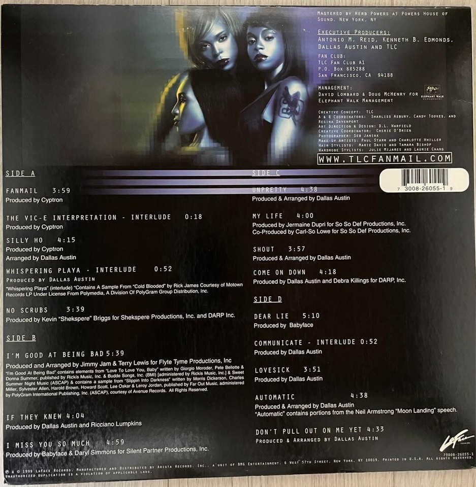TLC Fanmail LaFace Records VINYL 2LP 1999 US Original Hip Hop from ...