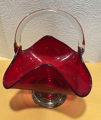 Baldwin Sterling Crystal Ruby Red Basket | eBay