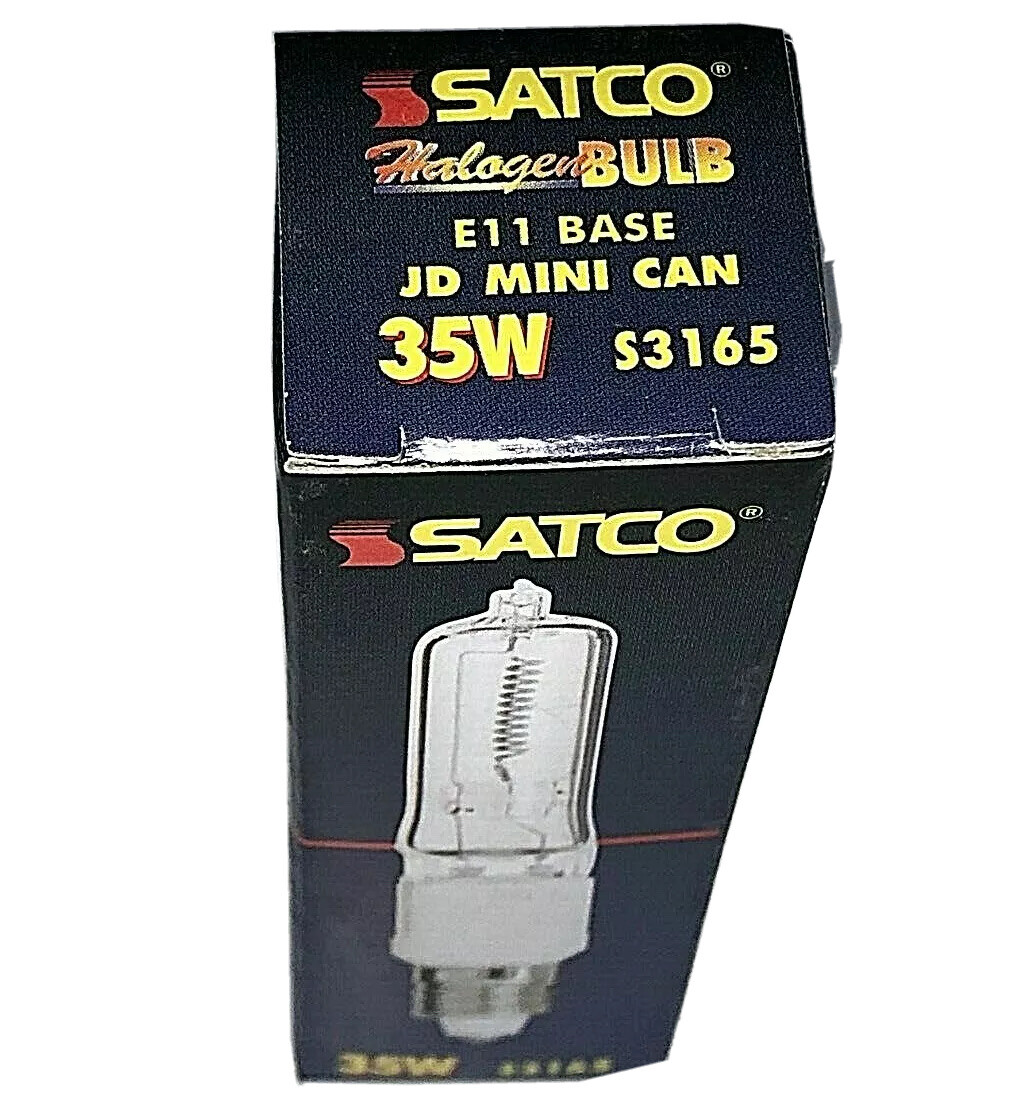 Satco S3165 Halogen T3 E11 35W Clear 120V 2900K Warm White Dimmable 100 ...