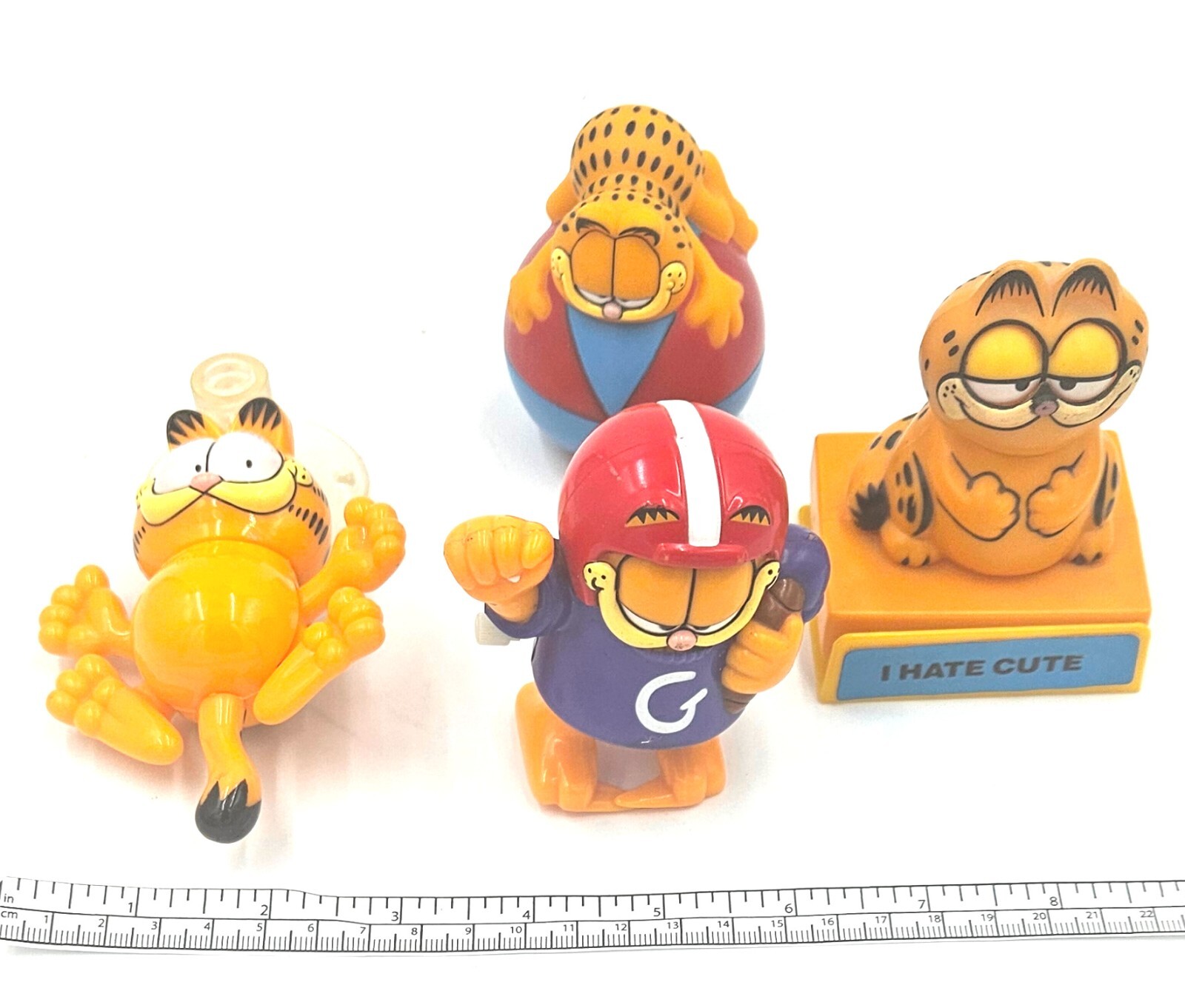 Garfield Lot of Toys - Squeeze Ball, Wind-Up Football Player, Suction ...