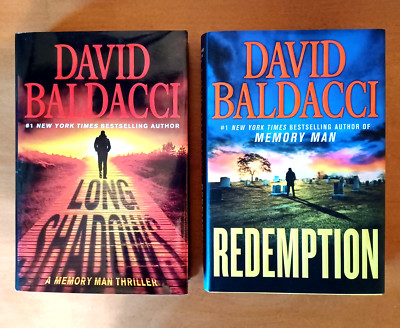 2 Memory Man novels-David Baldacci-Long Shadows & Redemption-hardcovers ...