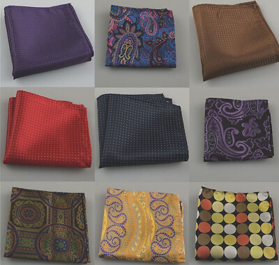 Fancy Handkerchiefs Hankies Paisley Polka dot Floral Check Silky Suit ...
