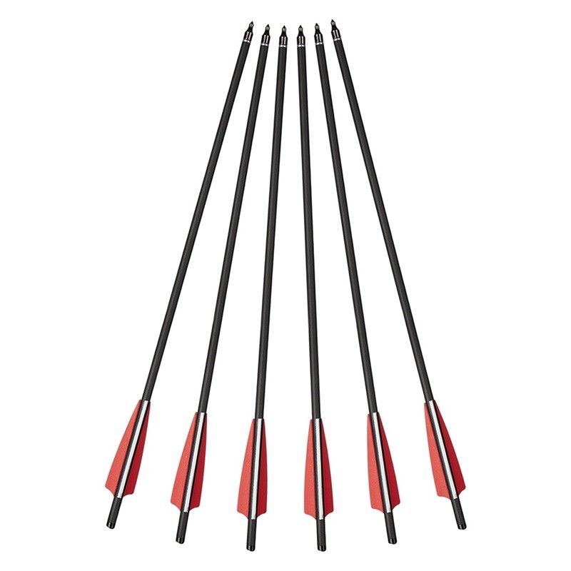 48 PACK Archery 20" Carbon Crossbow Arrows Crossbow Bolts 4" Vane OD 8. ...