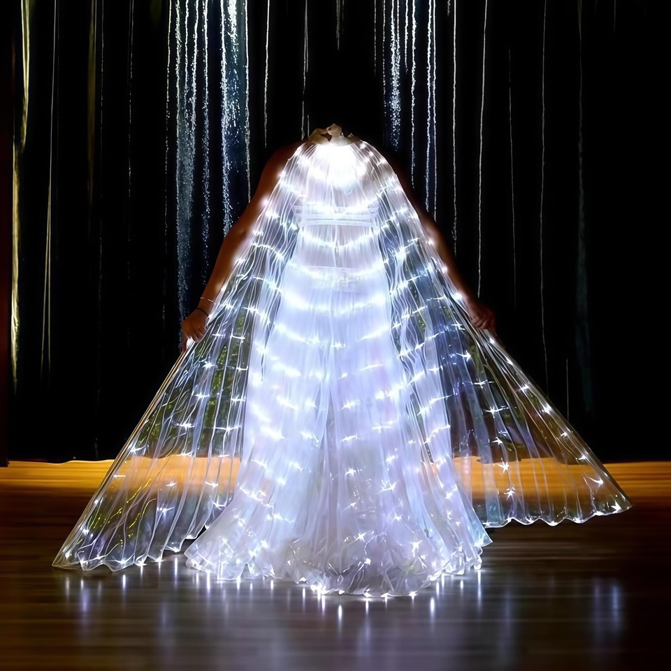 LED Belly Dance Wings With Stick, Light Up Belly Dance Costumes for ...